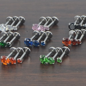 MadiRyanJewelry Flat Back Earrings 16g 18G 20g Surgical Stainless Steel Custom Lot Choose Colors Threadless Ear Studs Hypoallergenic Cartilage Earrings