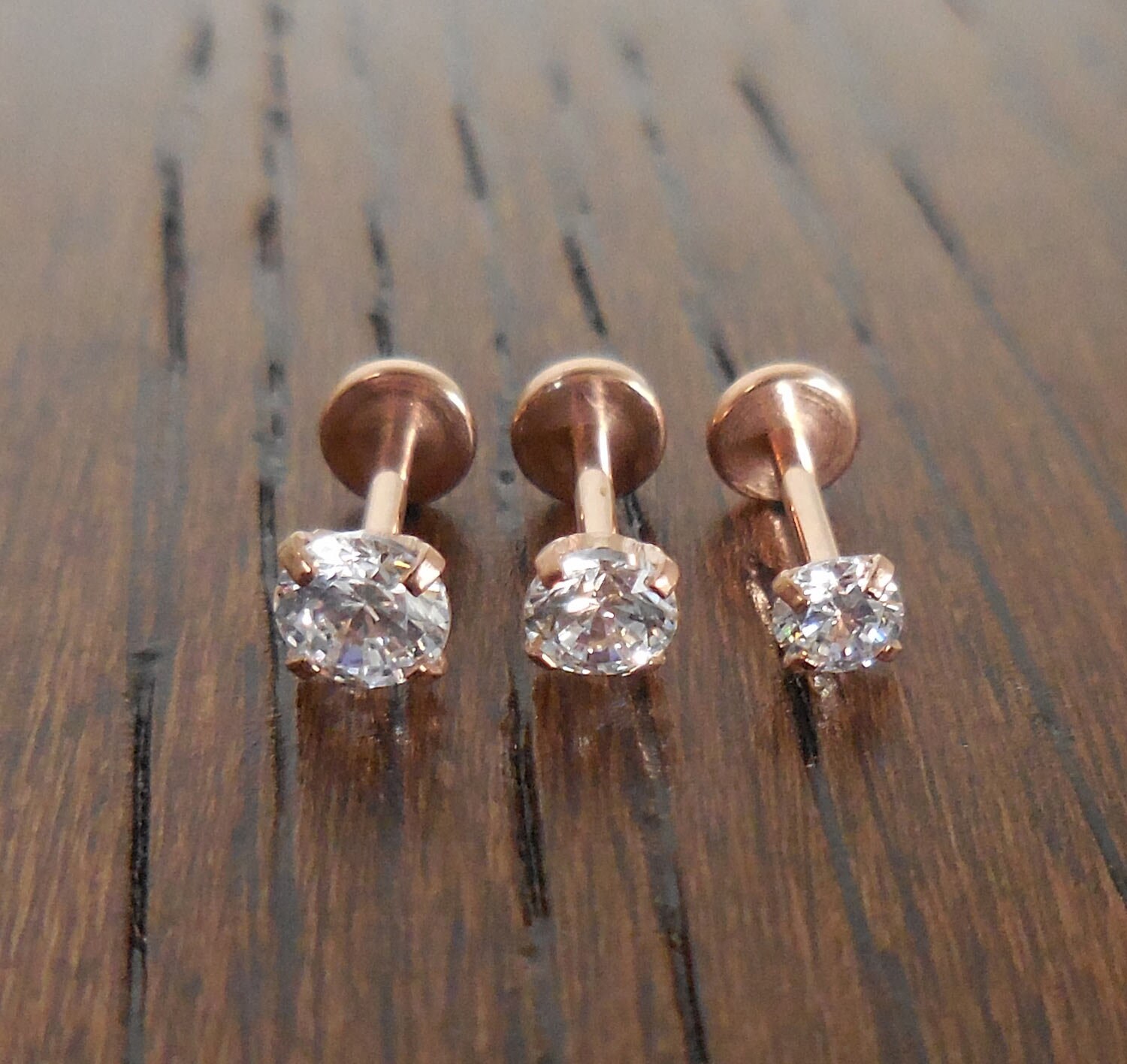 Tragus Threadless Push Pin 6mm-8mm Nose Ring 18g Prong Set - Etsy