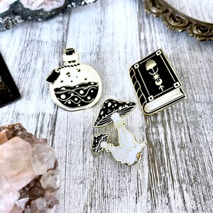 Witchy Pin Set - Set of 3 Witchy Enamel Pins- Mushroom Pin, Potion ...