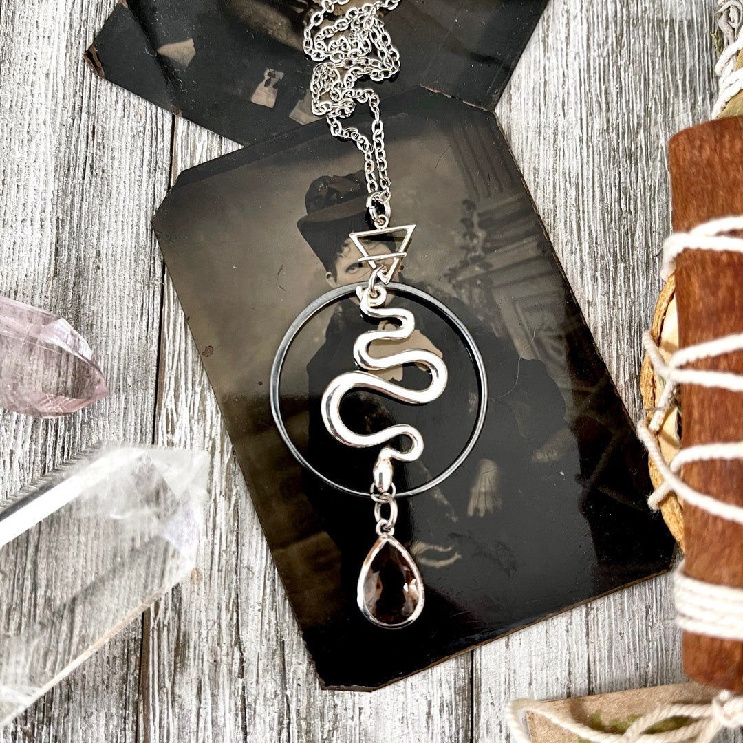 Elemental Snake and Smokey Quartz Talisman Necklace / Talisman ...