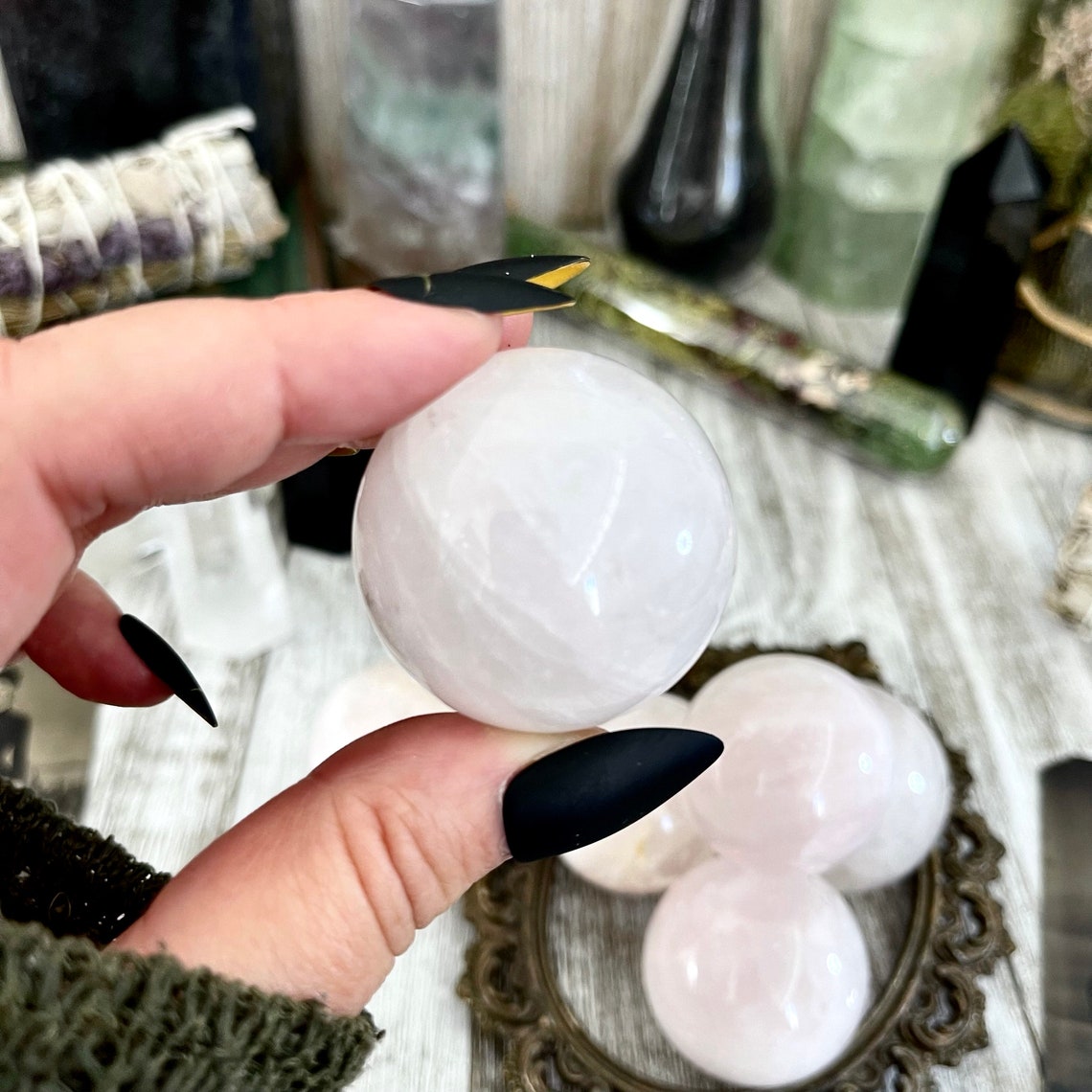 Small Rose Quartz Crystal Sphere / Foxlarkcrystals / Pink Crystal ...