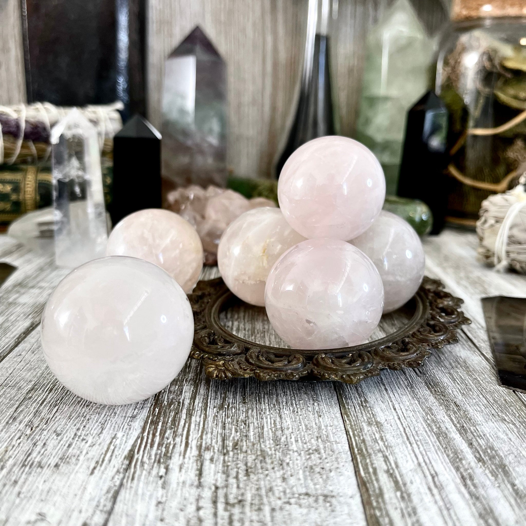 Small Rose Quartz Crystal Sphere / Foxlarkcrystals / Pink Crystal ...