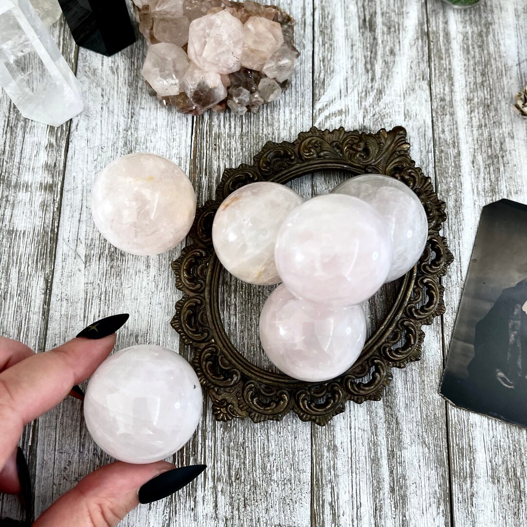 Small Rose Quartz Crystal Sphere / Foxlarkcrystals / Pink Crystal ...