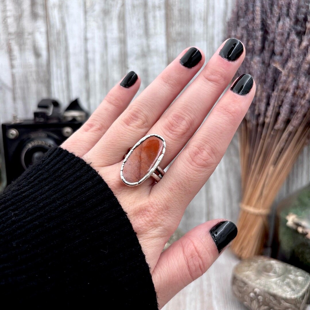 Mookaite Crystal Ring Fine Silver Size 10 / Foxlark Collection - One of ...