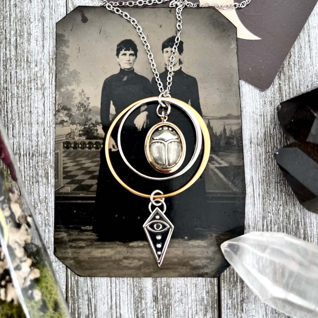 Diamond Eye and Scarab Talisman Necklace / Talisman Collection-sterling ...