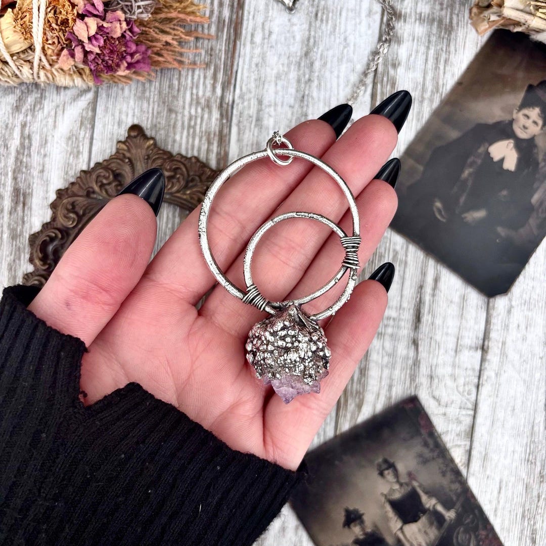 Raw Spirit Quartz Crystal Necklace in Fine Silver / Foxlark Collection ...
