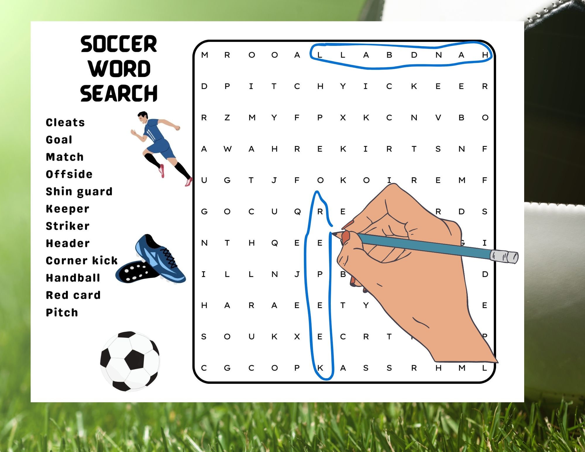 Soccer Word Search Printable - Etsy
