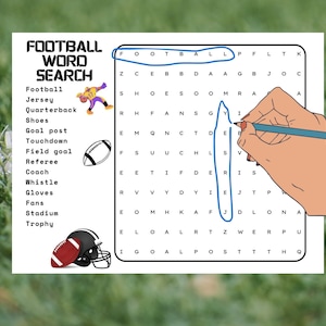Football Word Search Printable - Etsy