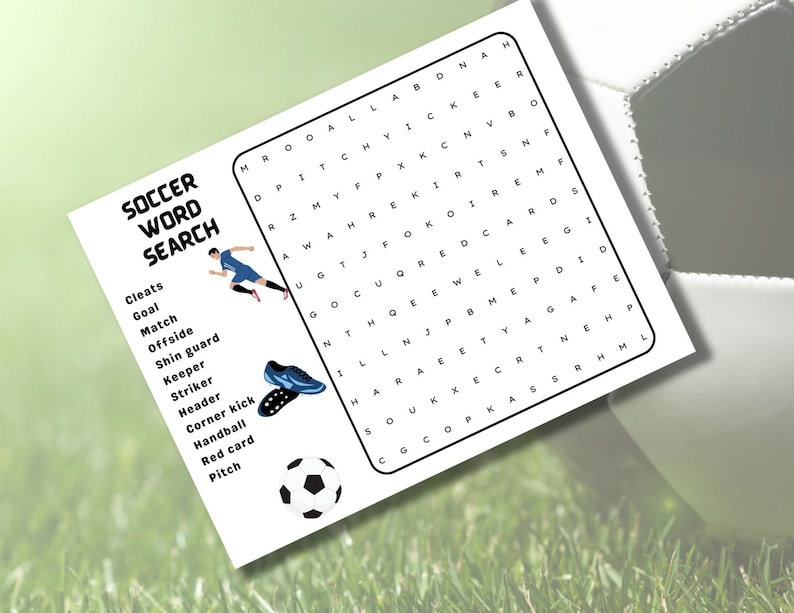 Soccer Word Search Printable - Etsy