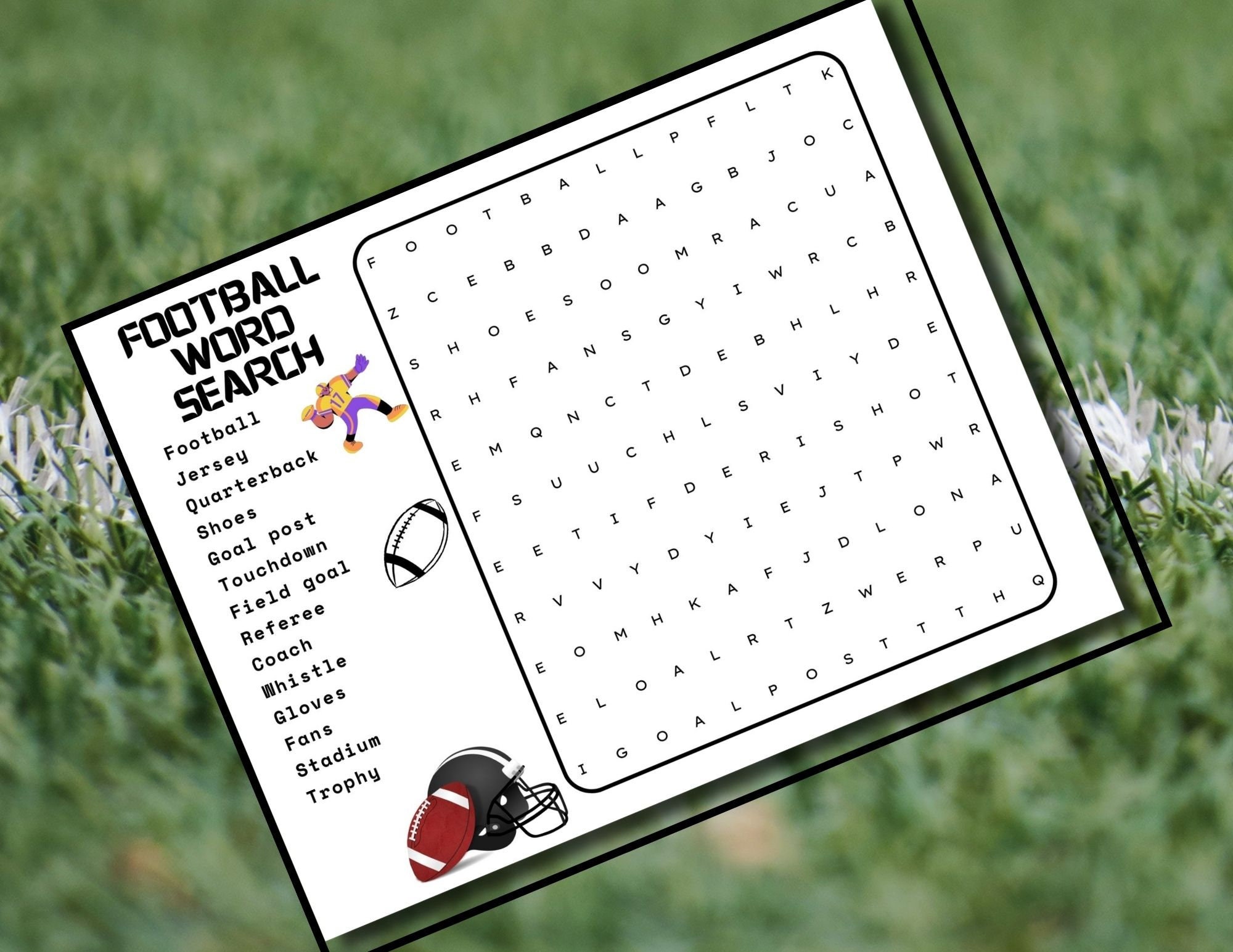 Football Word Search Printable - Etsy