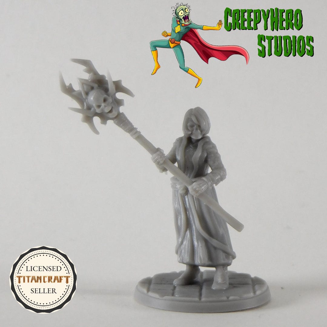 3D Resin Printed 28mm Scale Vampire Mage With Staff Minaiture - Etsy