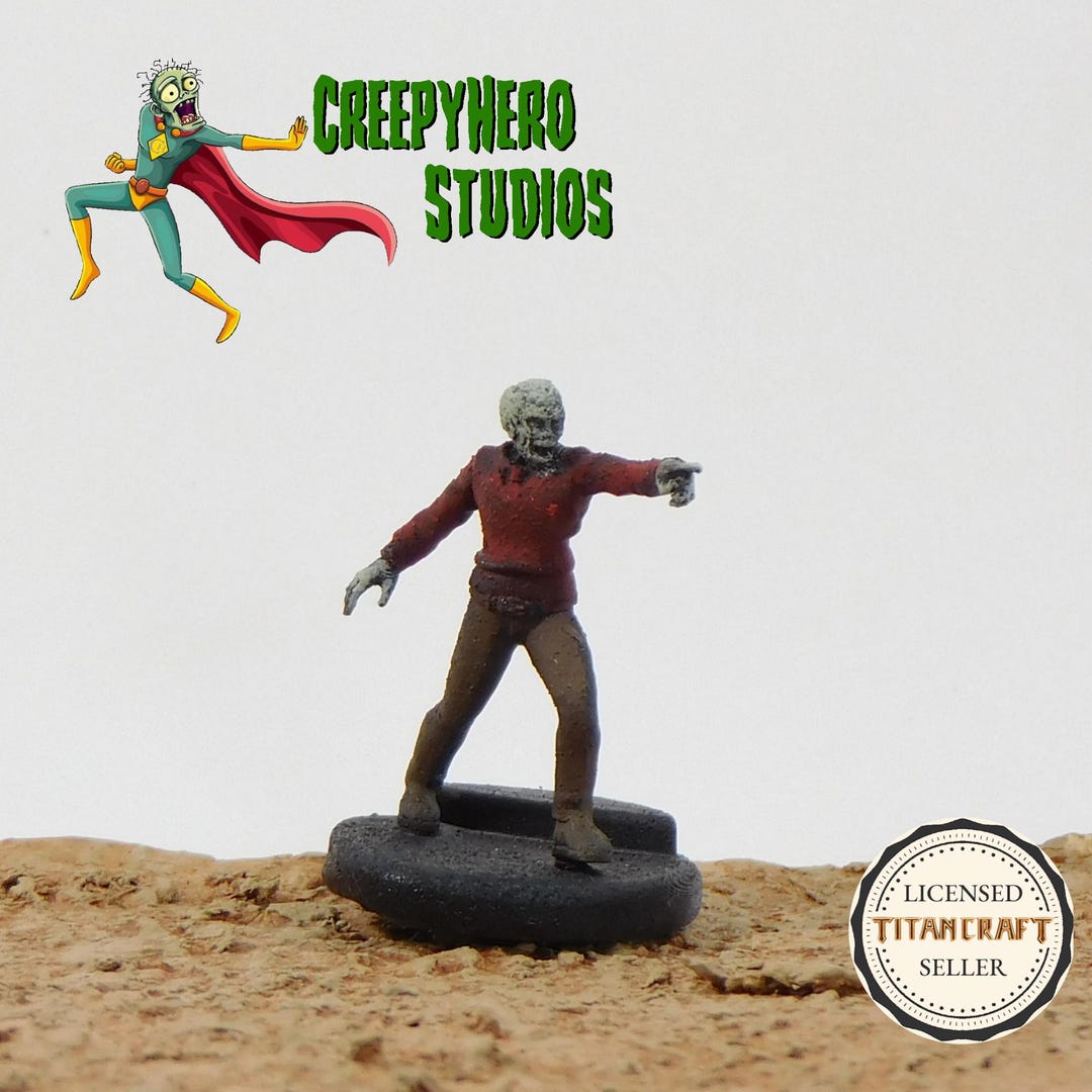 3D Resin Printed 28mm Scale Pointing Howler Zombie Miniature and Base ...