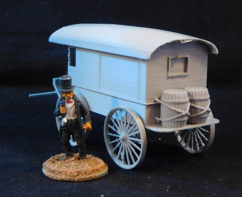 28mm Scale 3D Printed Wild West Snake Oil Salesman Wagon - Etsy