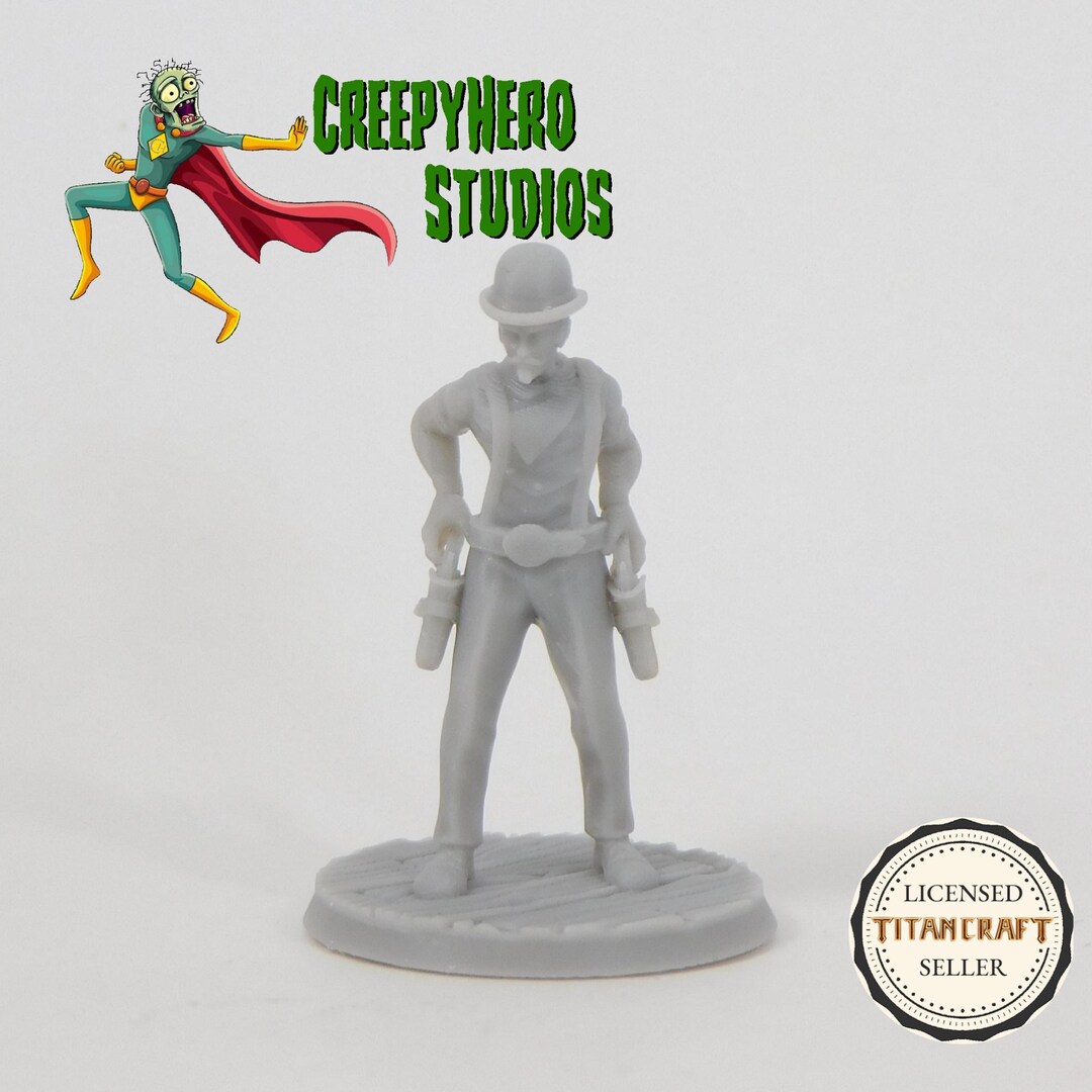 3D Resin Printed 28mm Scale Wild West Gunslinger With Derby Hat ...