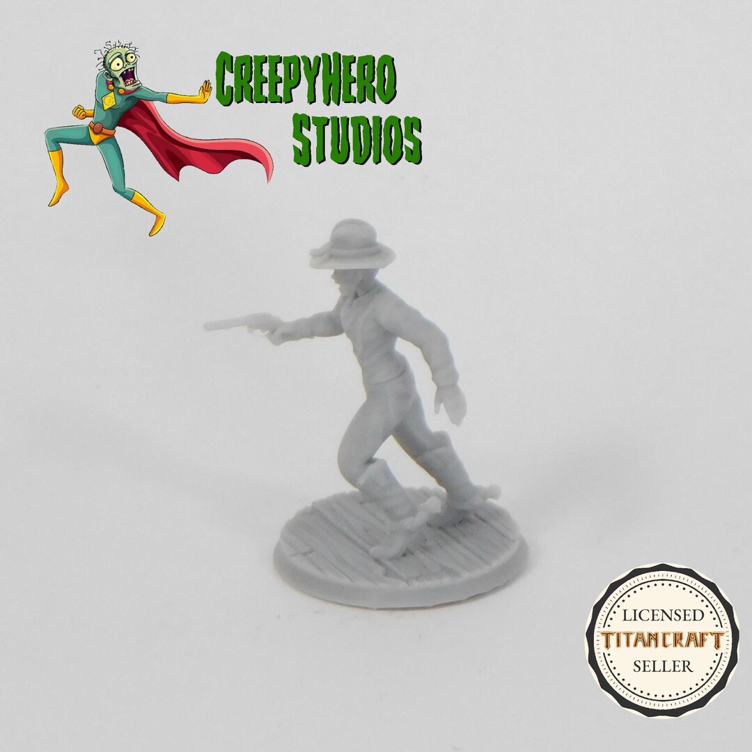 3D Resin Printed 28mm Scale Wild West Running Cowboy Miniature - Etsy