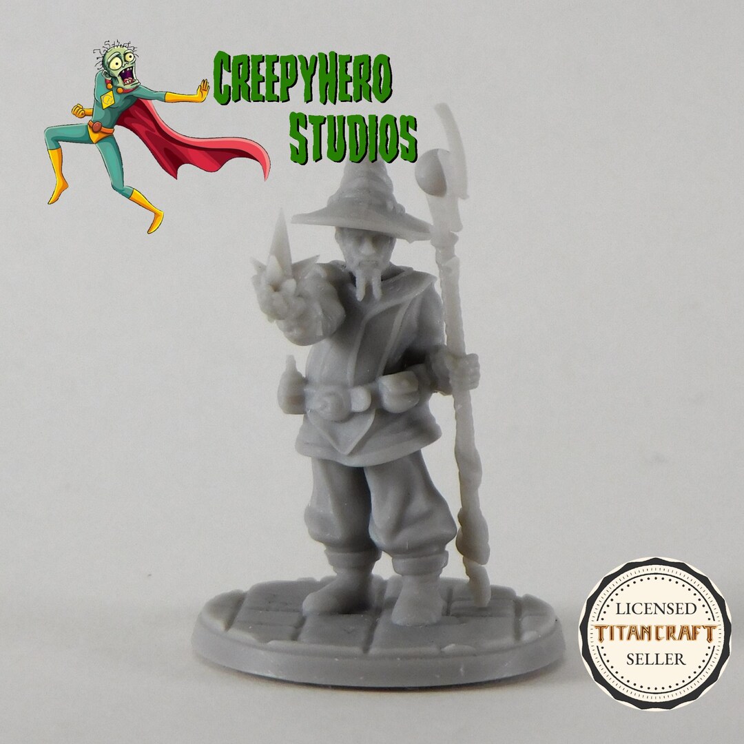 3D Resin Printed 28mm Scale Dwarf Mage Casting Spell Miniature - Etsy