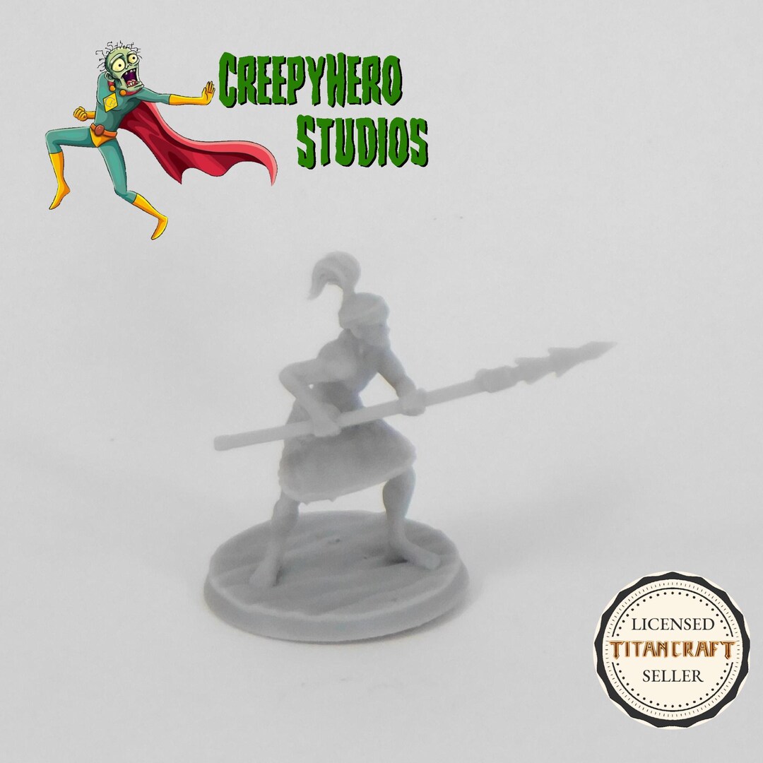 3D Resin Printed 28mm Scale Pulp Era Tribal Warrior Attacking Miniature ...