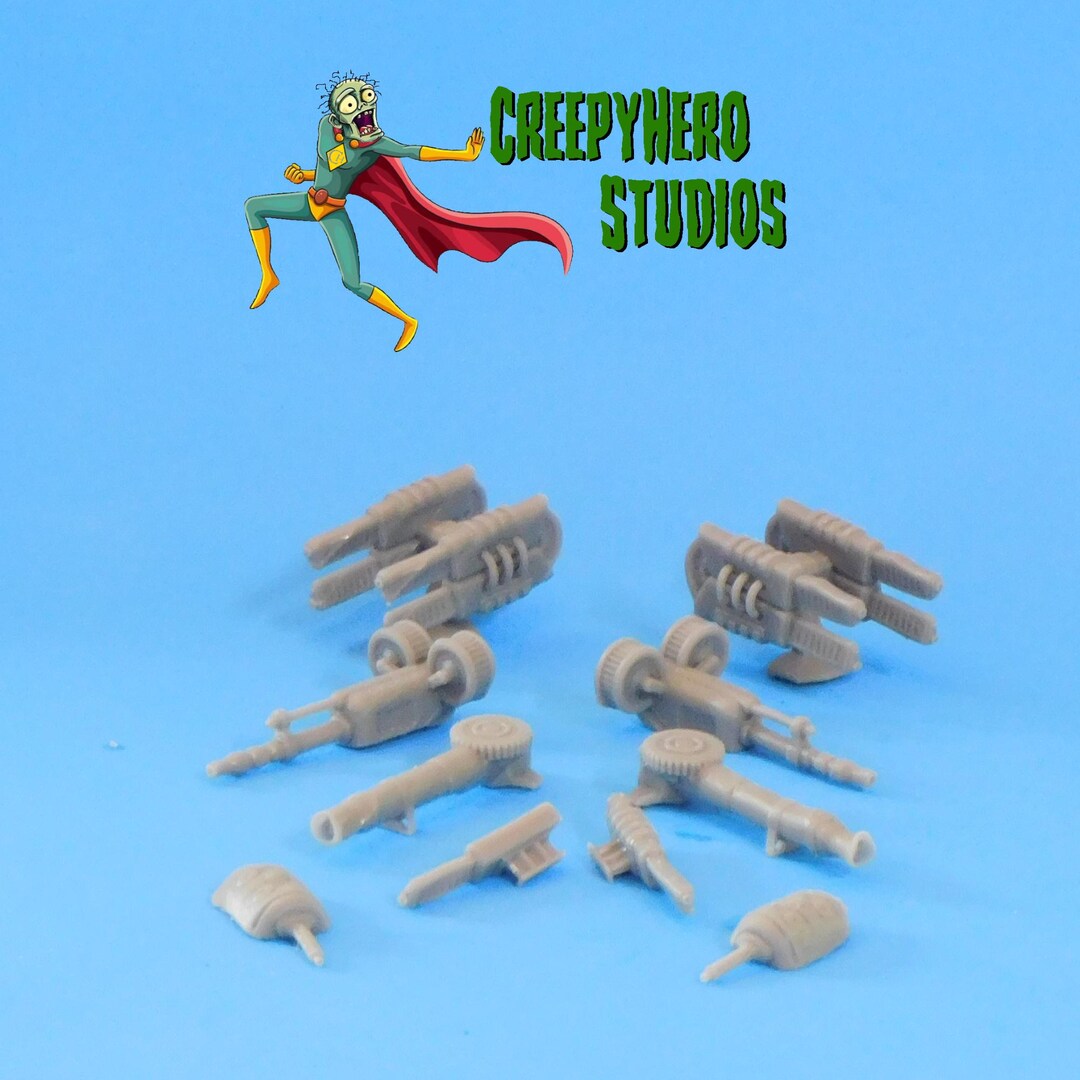 Gaslands 20mm (1:64) Scale 3D Resin Printed Machinegun Nine Set for ...