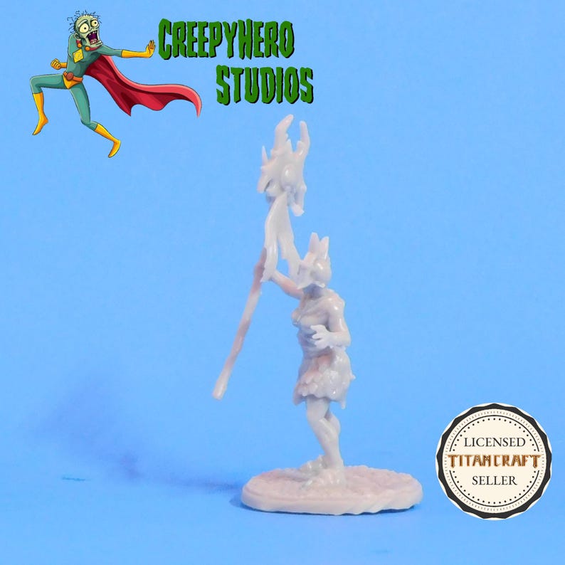 Pulp Era 28mm Scale 3D Resin Printed Cannibal Shaman Miniature for ...