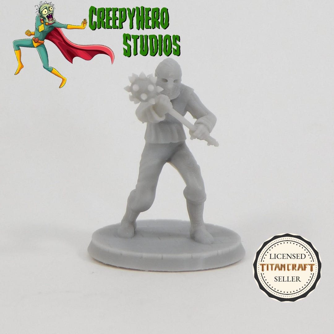 3D Resin Printed 28mm Scale Pulp Era Goon With Mace Miniature - Etsy