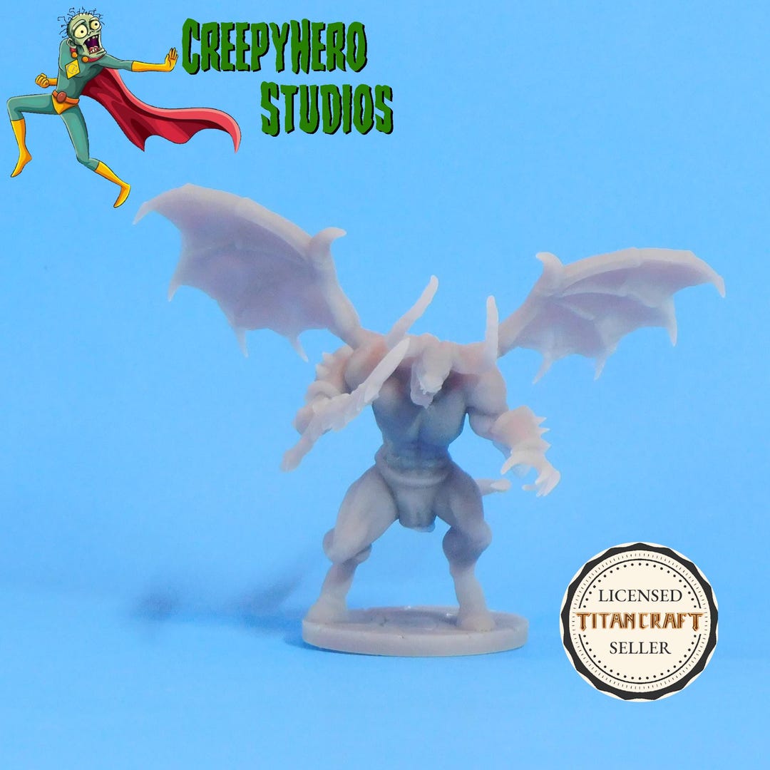 Fantasy 28mm Scale 3D Resin Printed Devil With Sword Miniature ...