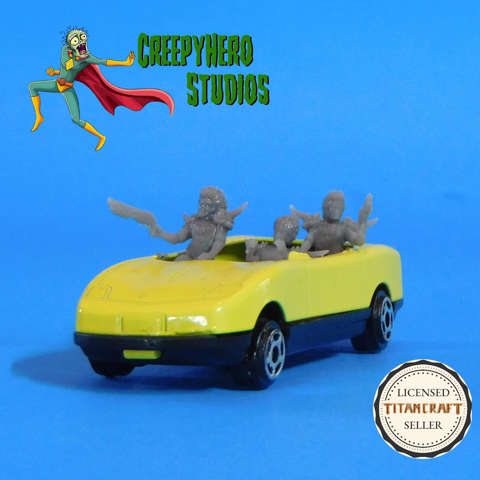 Gaslands 20mm (1:64) Scale Spiker Crew Driver and Passenger Figure Set ...