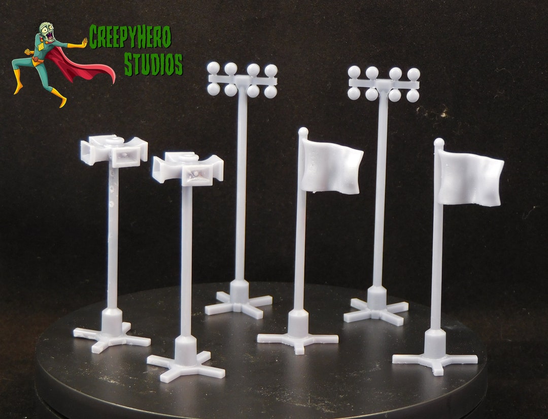 20mm (1/64) Scale 3D Resin Printed Gaslands Flags, Speakers, and Light ...