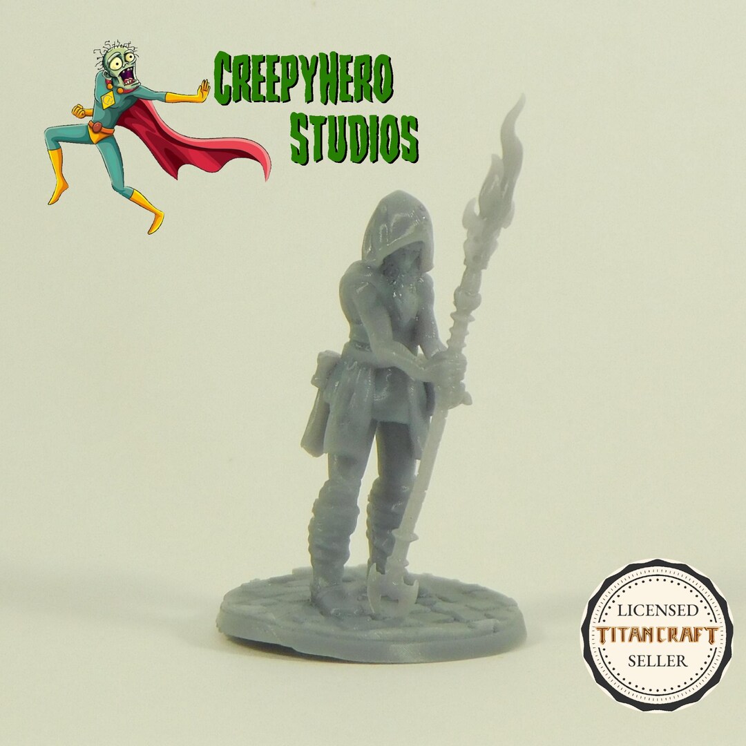 3D Resin Printed 28mm Scale Priest Miniature Holding Staff - Etsy