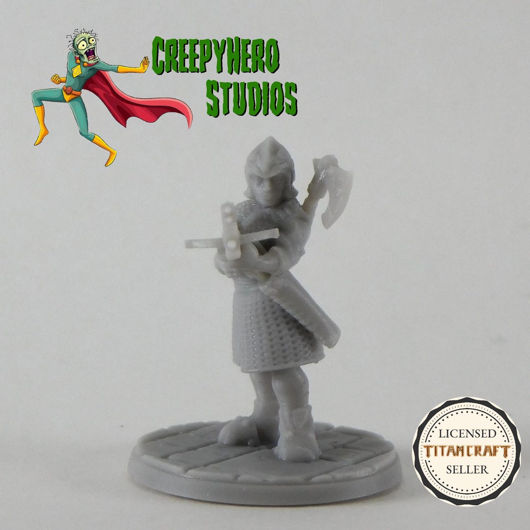 3D Resin Printed 28mm Scale Female Dwarf With Crossbow Miniature - Etsy