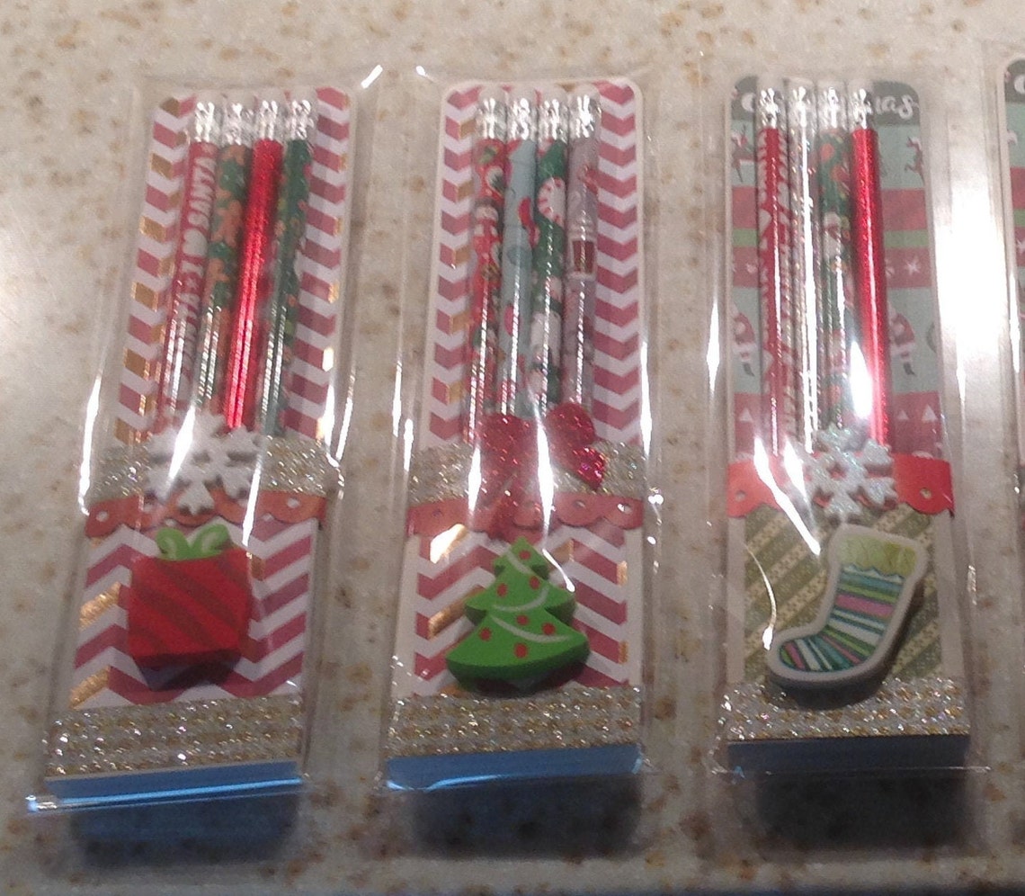 1 Christmas Pencil Set, Pencil Gift Pack, School Supplies, Stocking ...
