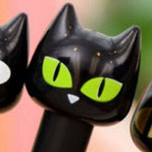 1 Black Cat Pen, Cat Pen, Cat Ballpoint Pen, School Supplies, Cat ...
