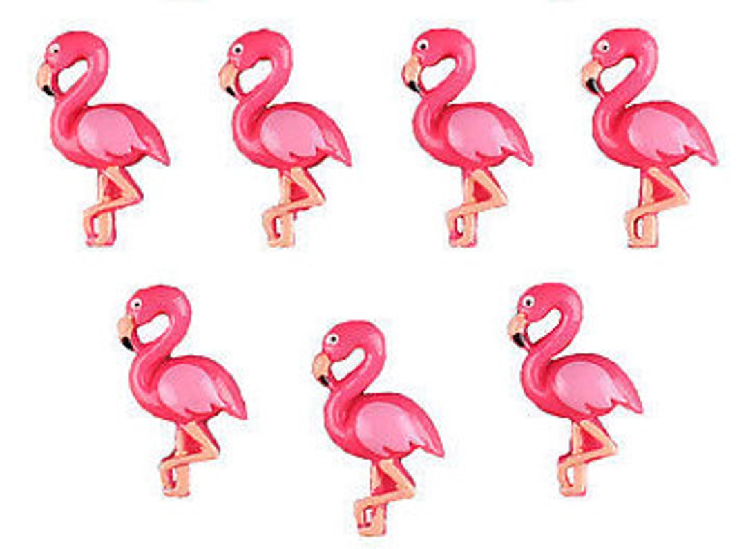 10 Flamingo Cabochons, Resin Flamingos, Crafting Supplies, Pink ...