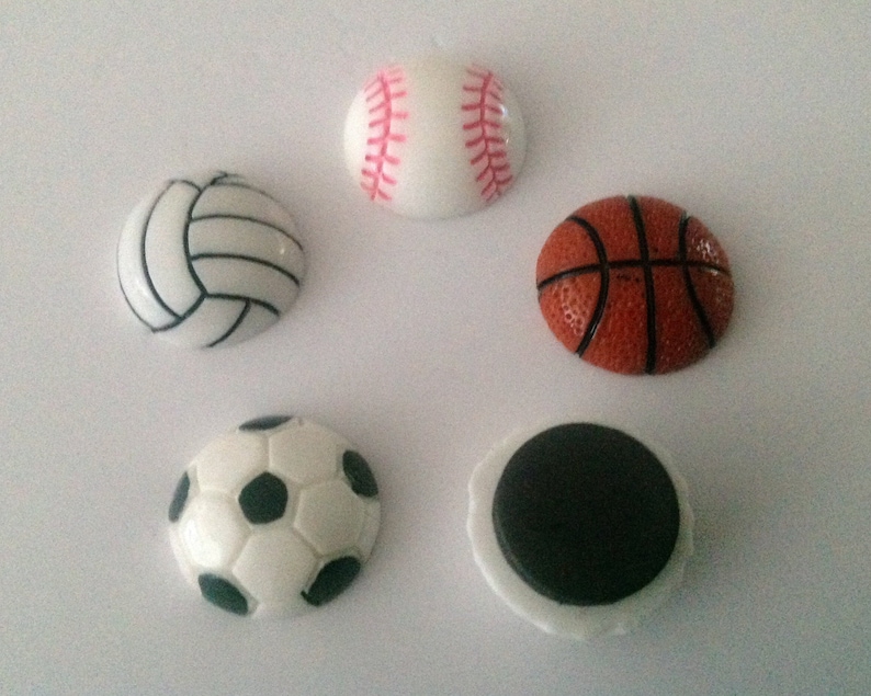5 Sports Magnets, Resin Sports Magnets, Sports Push Pins, Kitchen ...