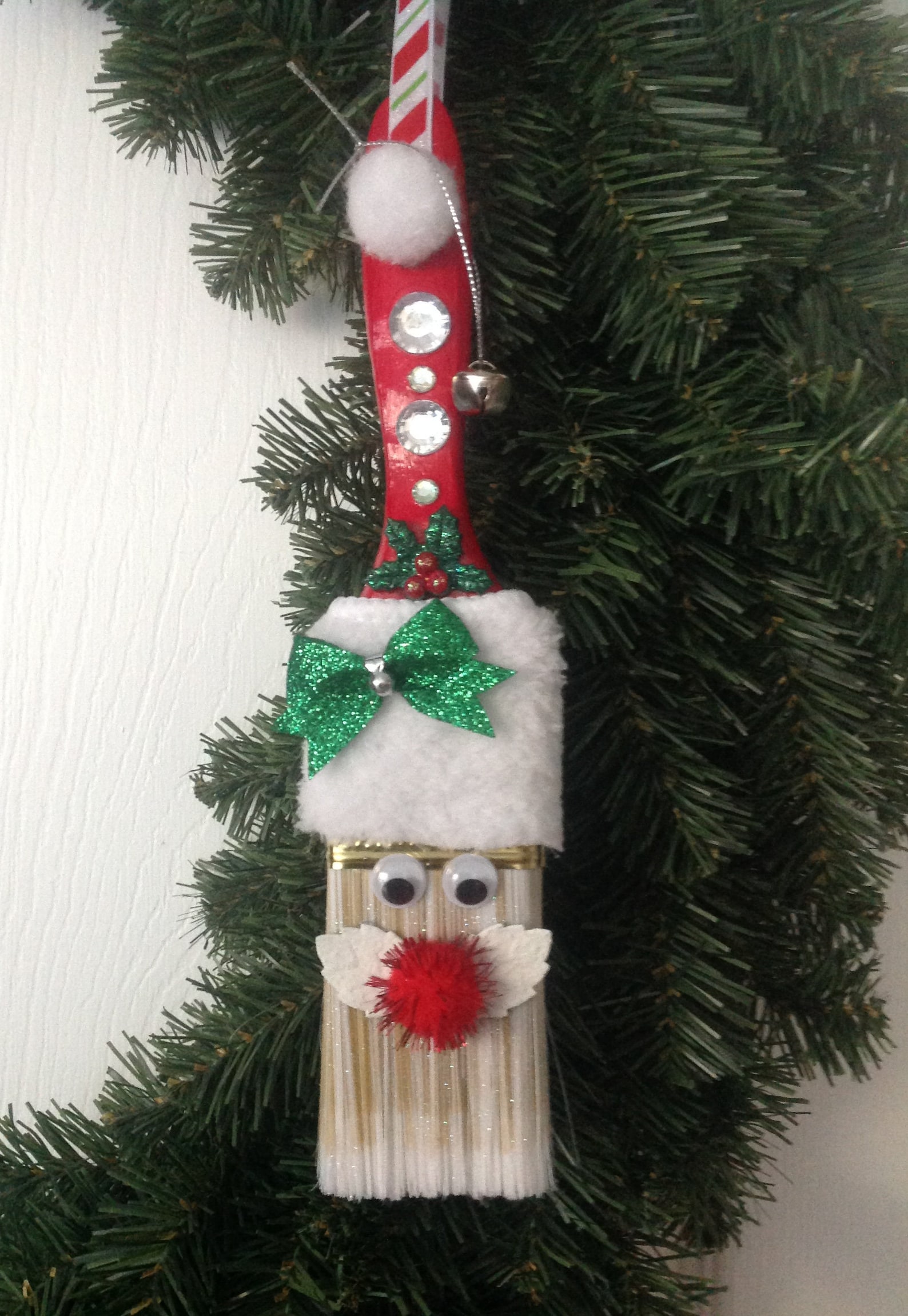 1 Paint Brush Santa Ornament, Tree Ornament, Santa Claus Ornament ...