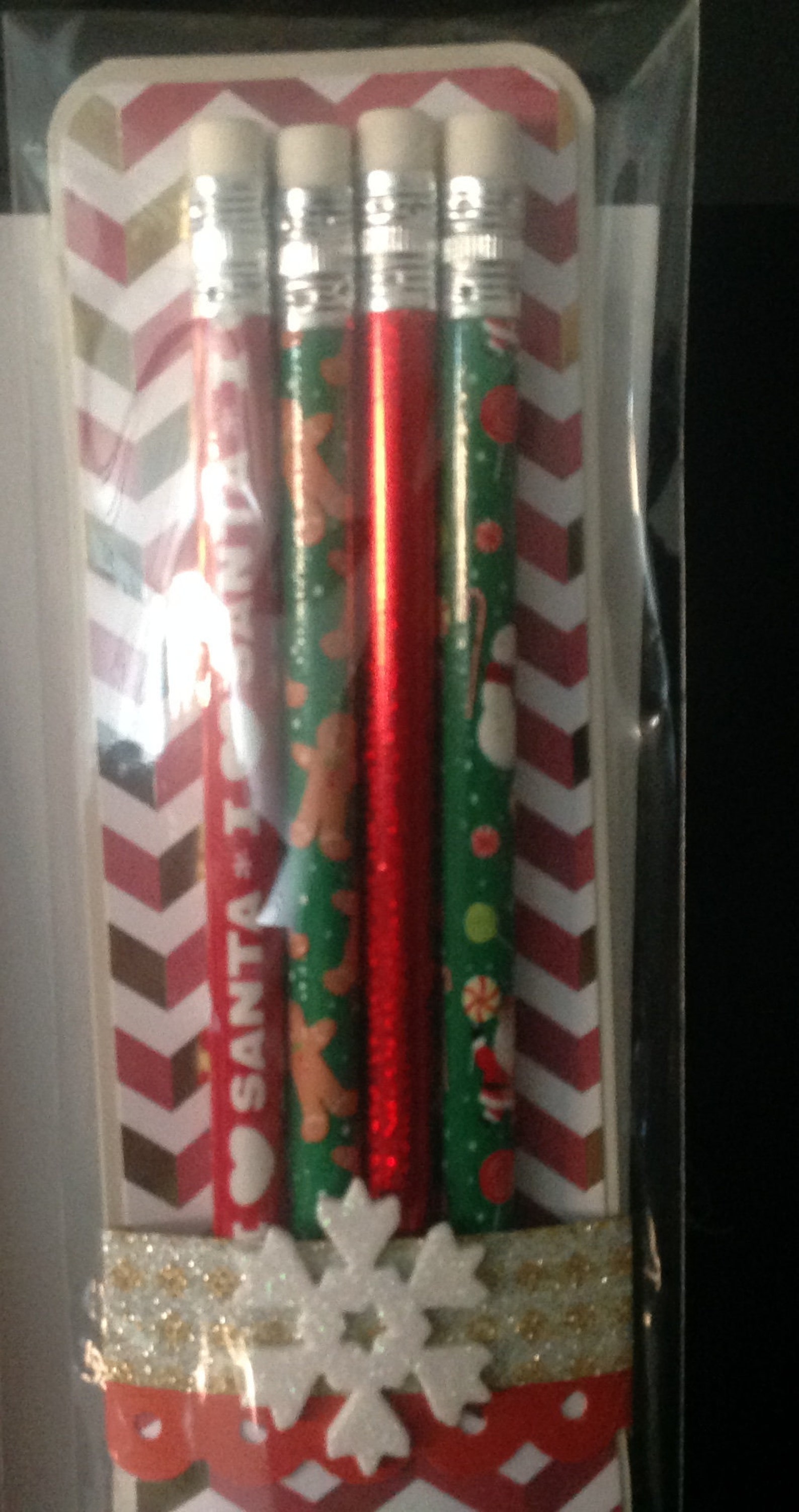 1 Christmas Pencil Set Pencil Gift Pack School Supplies - Etsy