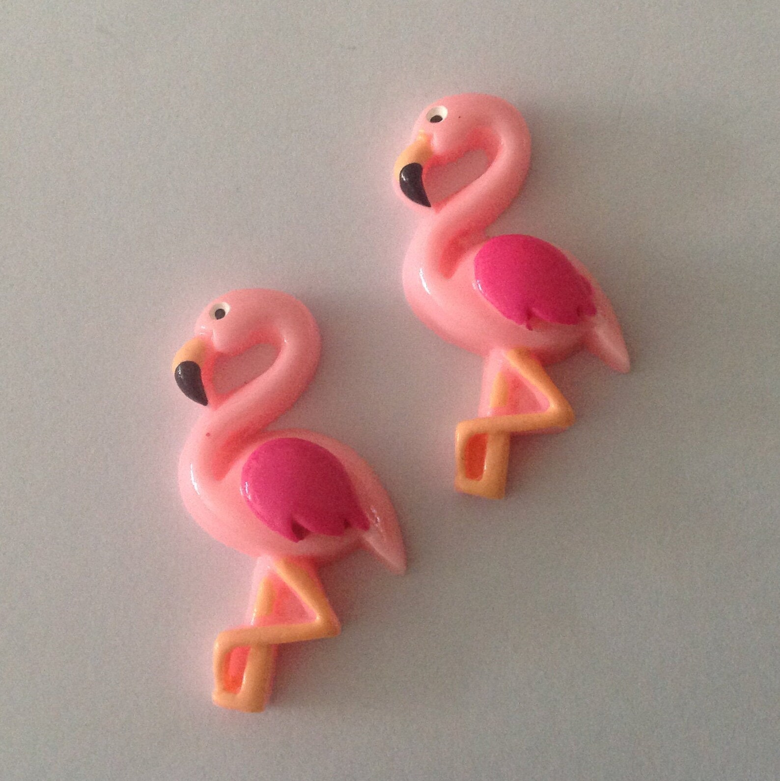 10 Flamingo Cabochons, Resin Flamingos, Crafting Supplies, Pink ...