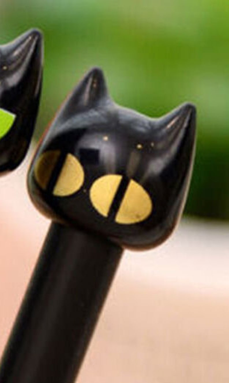 1 Black Cat Pen Cat Pen Cat Ballpoint Pen School Supplies | Etsy