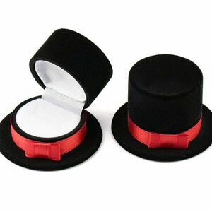 1 Top Hat Ring Box, Black Hat Trinket Box, Trinket Gift Box, Hat Ring ...