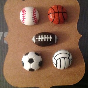 5 Sports Magnets, Resin Sports Magnets, Sports Push Pins, Kitchen ...