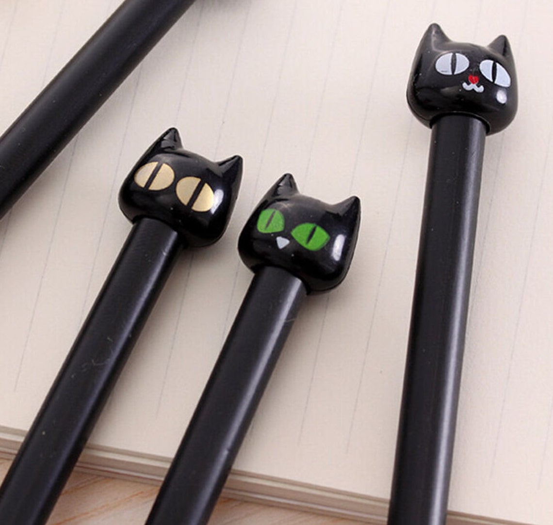 1 Black Cat Pen, Cat Pen, Cat Ballpoint Pen, School Supplies, Cat ...