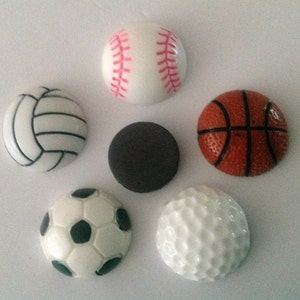 5 Sports Magnets, Resin Sports Magnets, Sports Push Pins, Kitchen ...