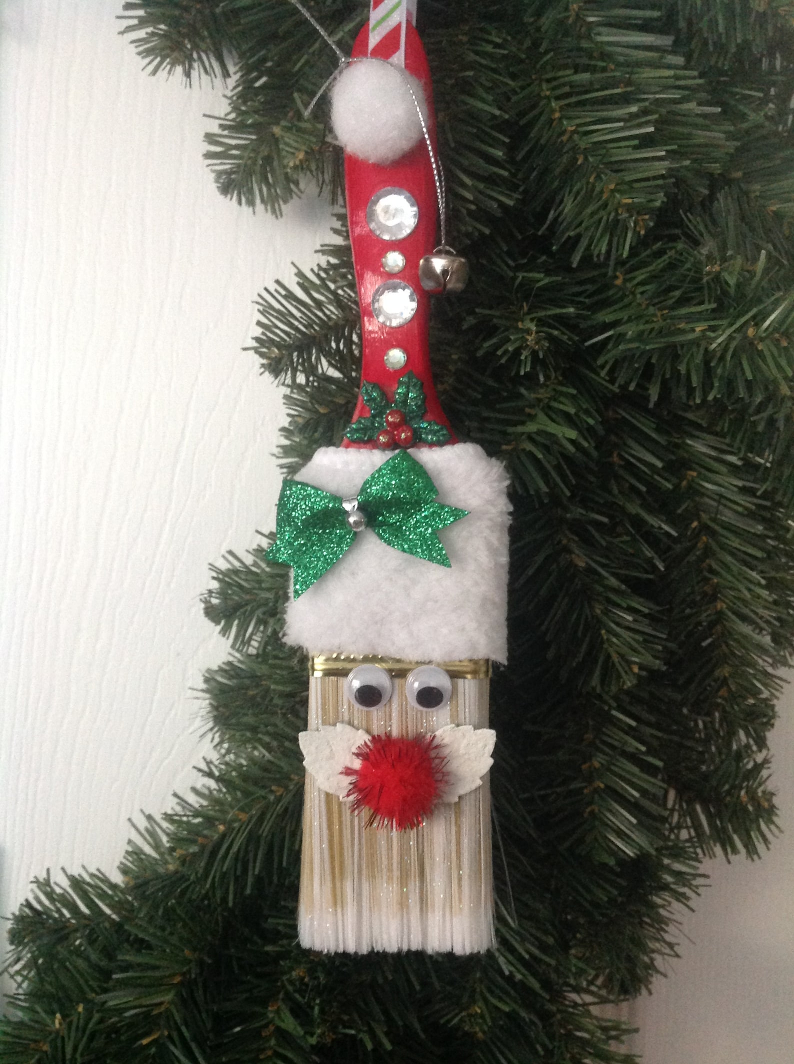 1 Paint Brush Santa Ornament, Tree Ornament, Santa Claus Ornament ...