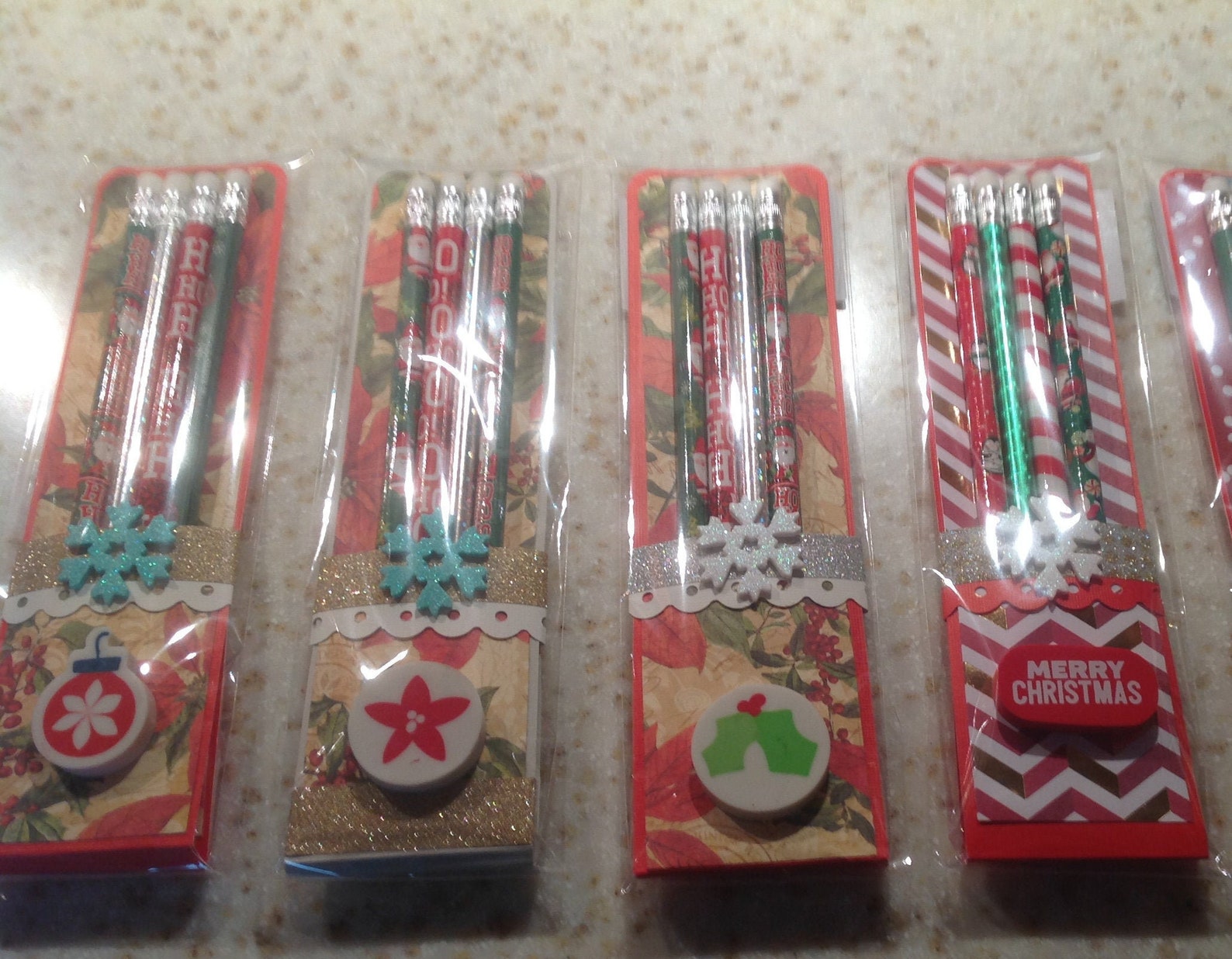 1 Christmas Pencil Set Pencil Gift Pack School Supplies - Etsy