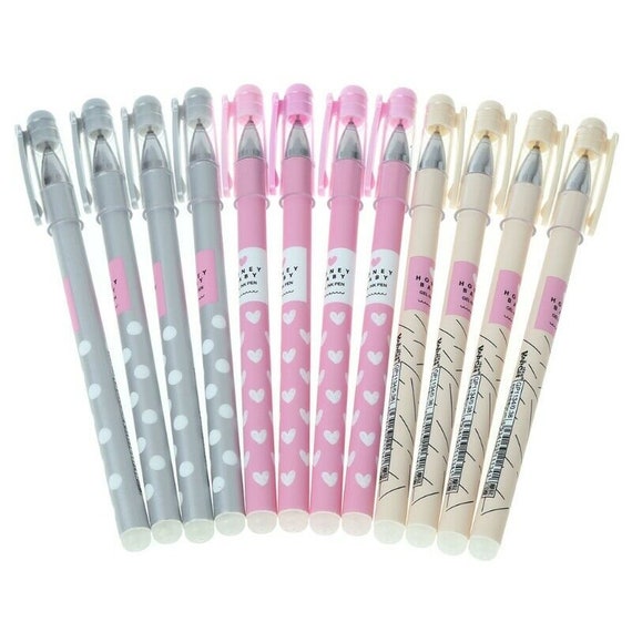 1 Pink Heart Gel Pen Novelty Heart Pen Polka Dot Gel Pen | Etsy UK