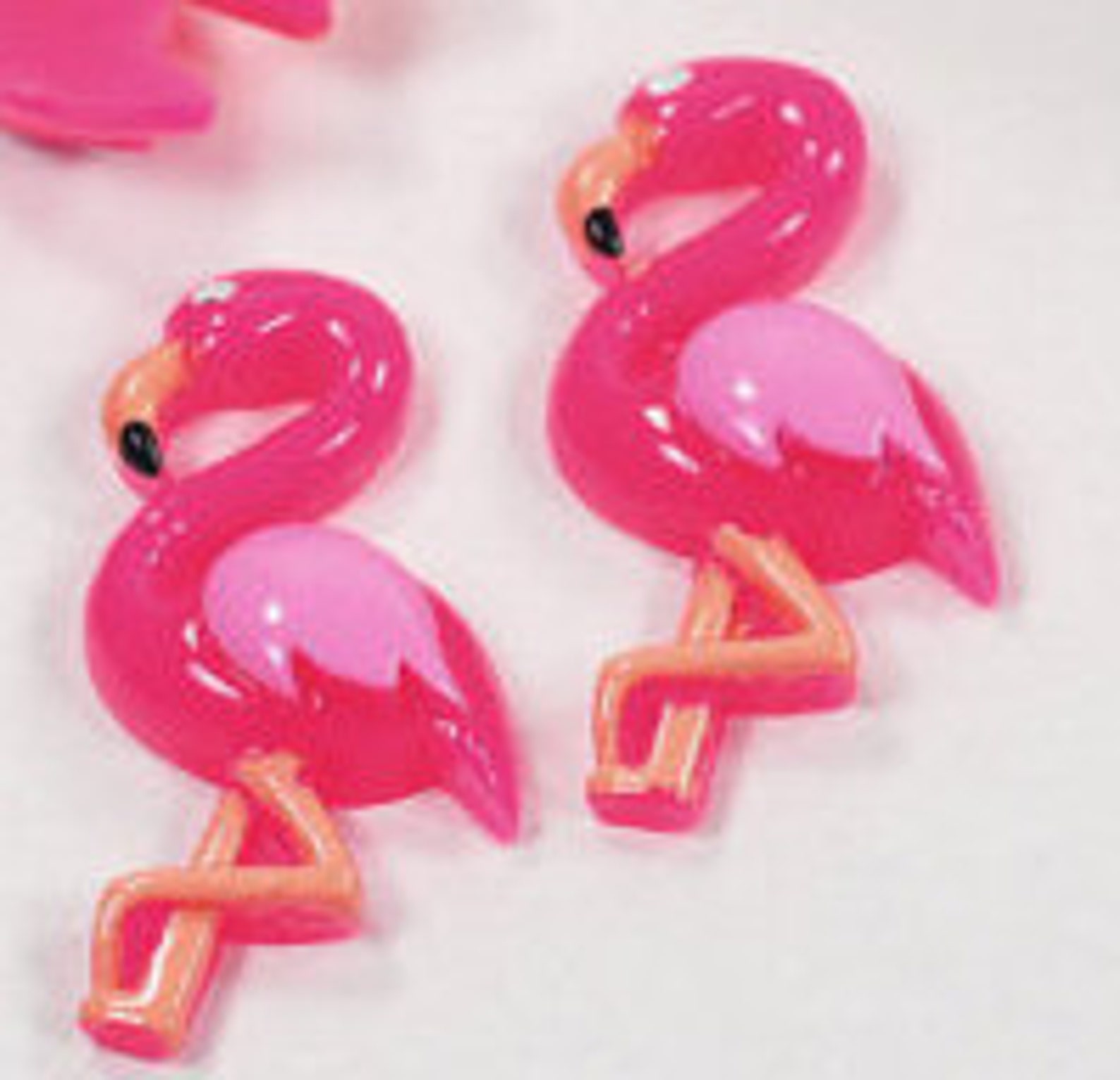 10 Flamingo Cabochons, Resin Flamingos, Crafting Supplies, Pink ...