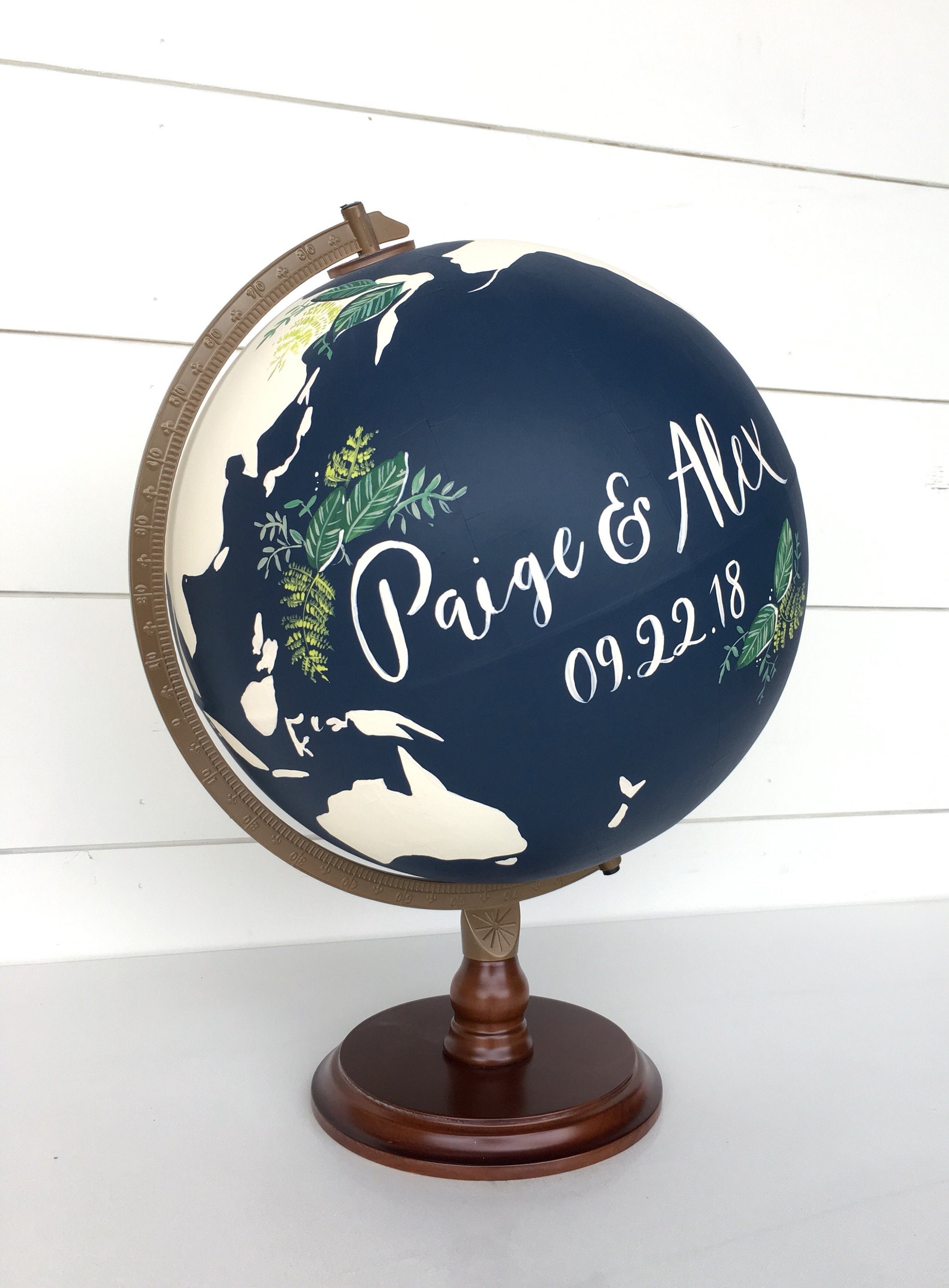 Create Your Own Custom Globe Design Wedding Guestbook Custom - Etsy