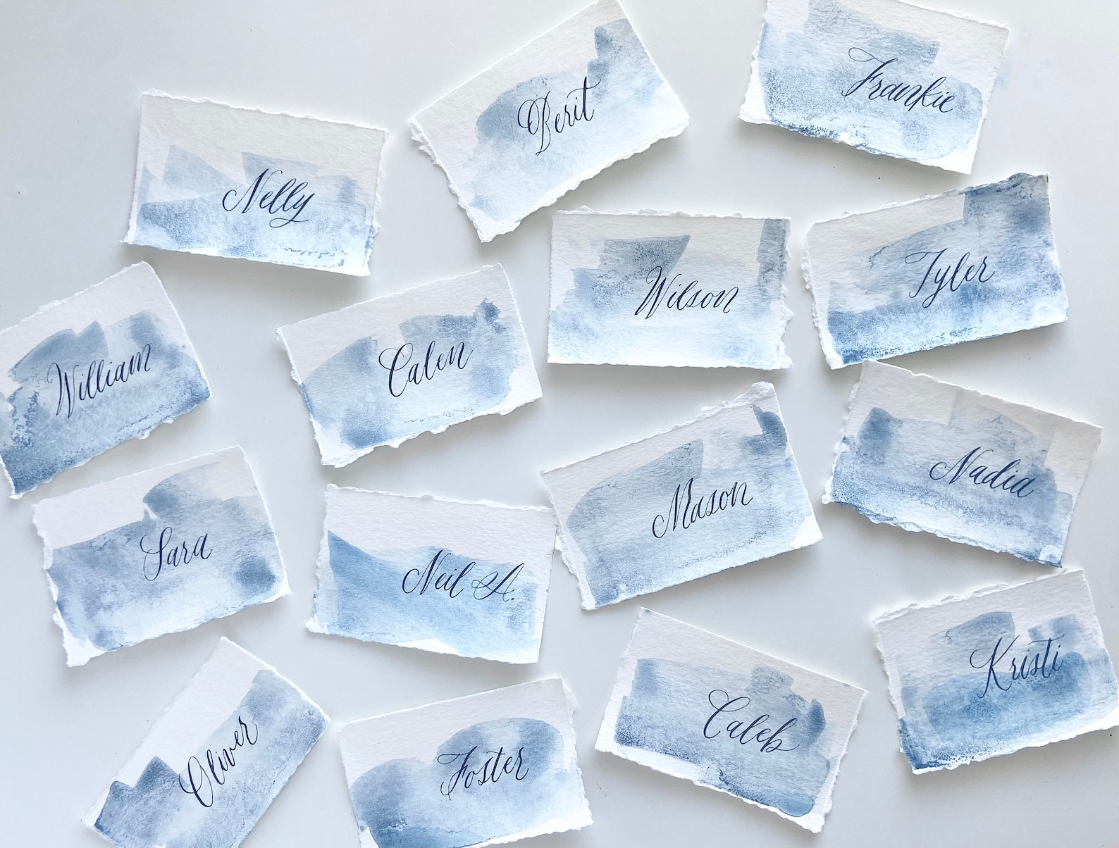 Custom Flat Watercolor Place Cards With Weddings and Events - Etsy