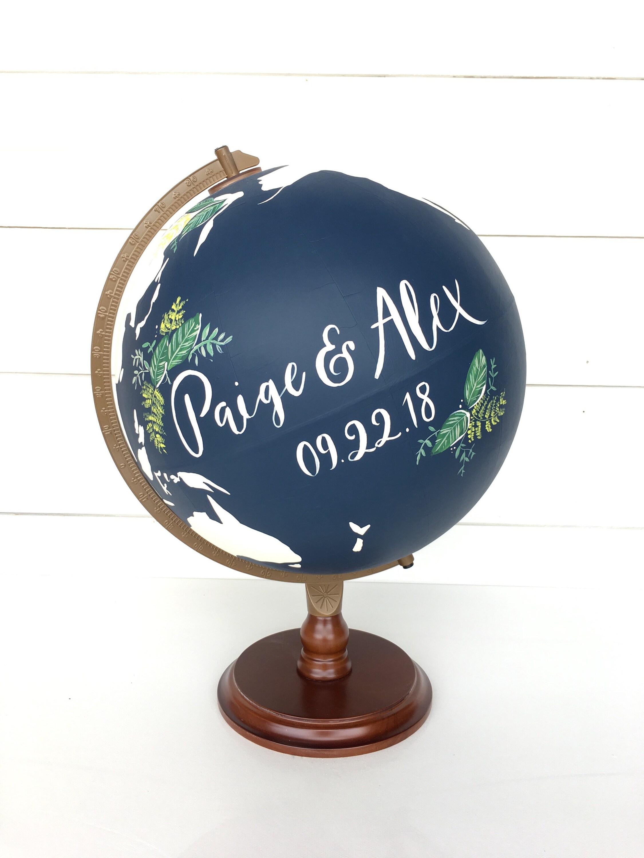 Create Your Own Custom Globe Design Wedding Guestbook Custom - Etsy