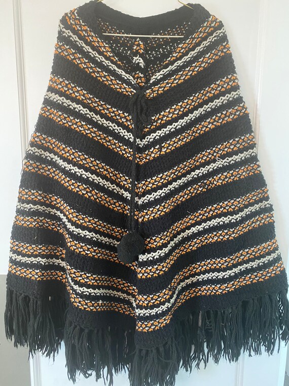 Vintage Knitted Poncho Gem