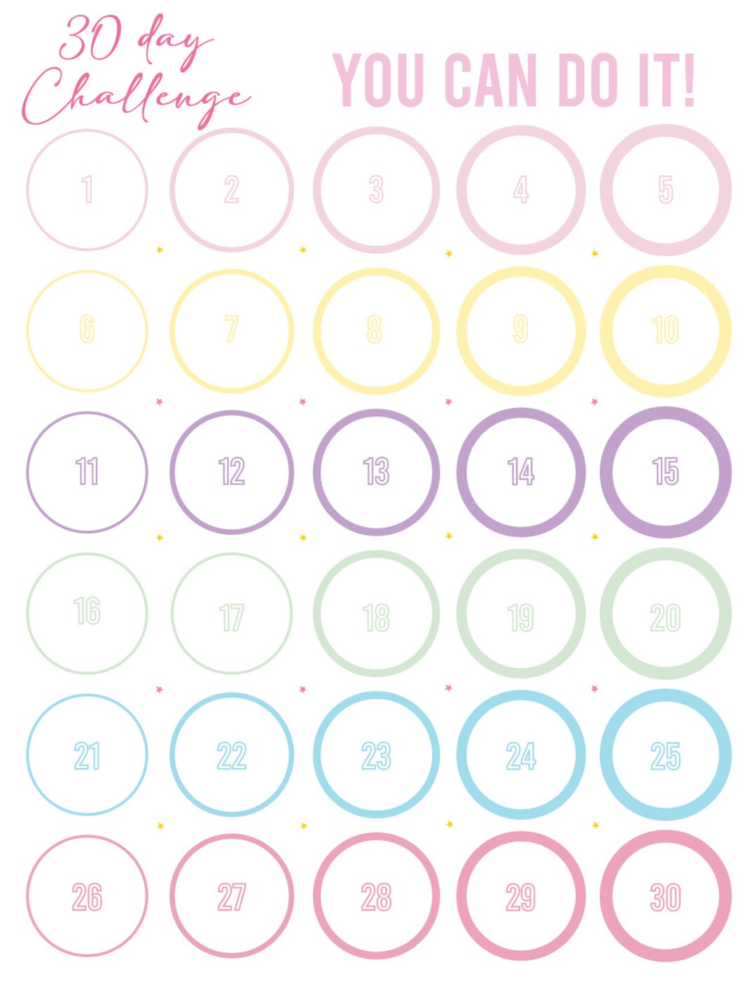 30-day Challenge Chart - Etsy